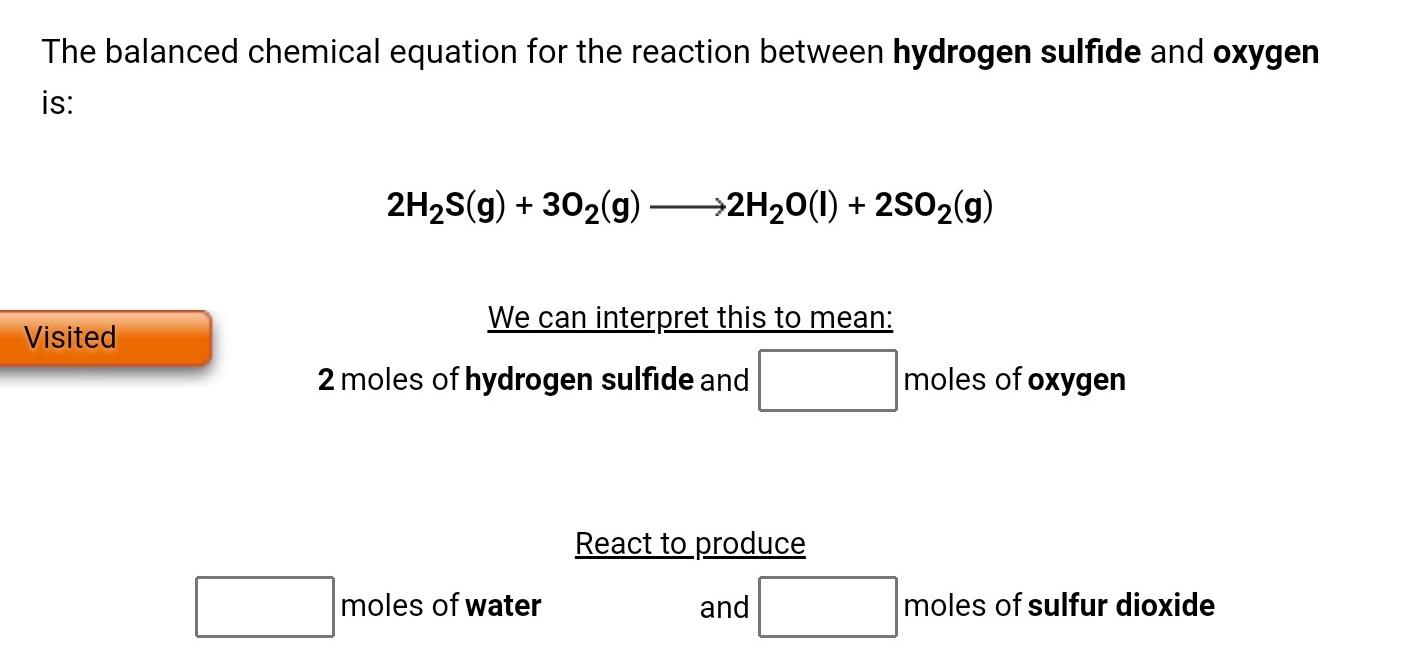 Solved The balanced chemical equation for the reaction | Chegg.com