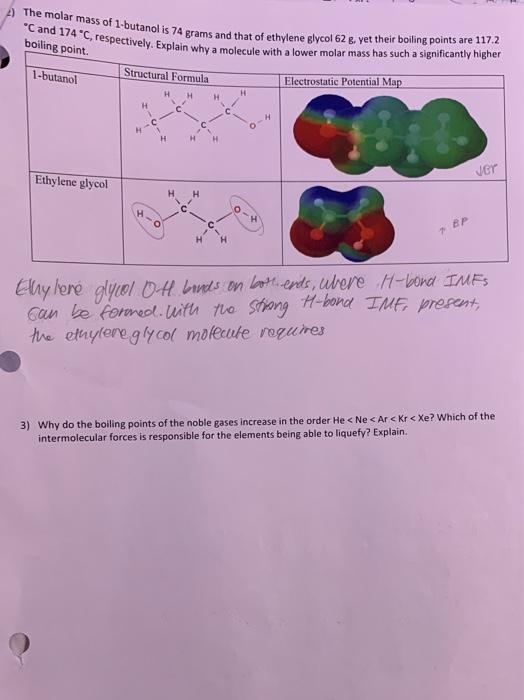 Solved The molar mass of 1-butanol is 74 grams and that of | Chegg.com