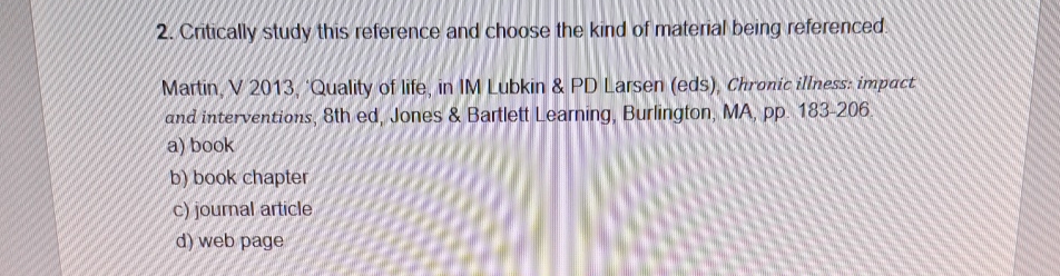 Solved Critically study this reference and choose the kind | Chegg.com