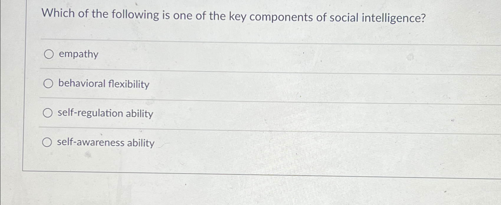 Solved Which of the following is one of the key components | Chegg.com