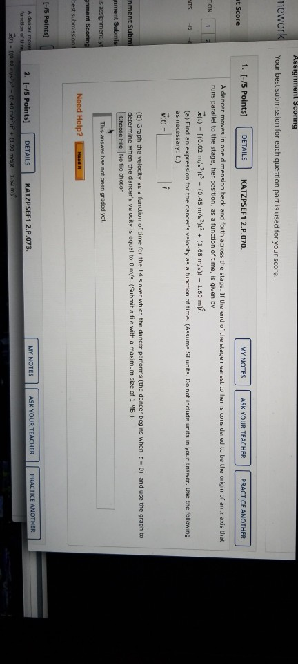 Solved Assignment Scoring mework Your best submission for | Chegg.com