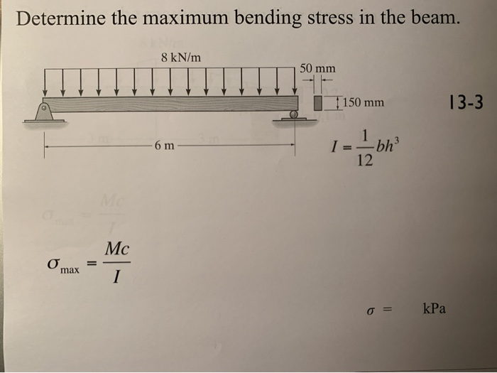 Solved Determine the maximum bending stress in the beam. | Chegg.com
