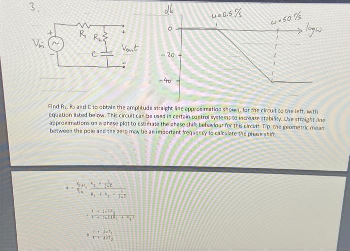 Solved Find R1,R2 and C to obtain the amplitude straight | Chegg.com