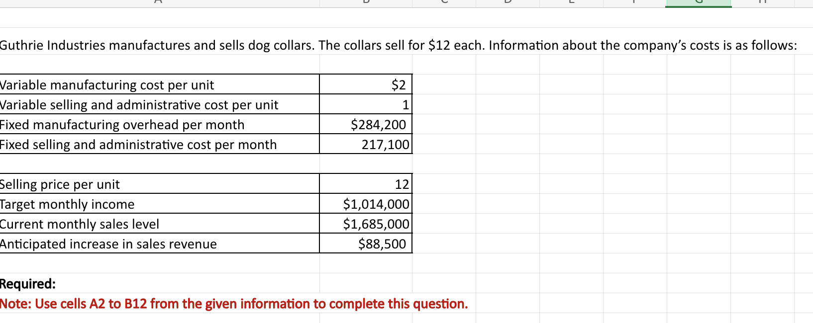 Solved Guthrie Industries manufactures and sells dog | Chegg.com
