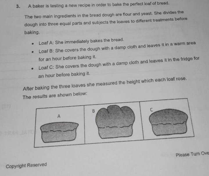 Solved 3. A baker is testing a new recipe in order to bake | Chegg.com