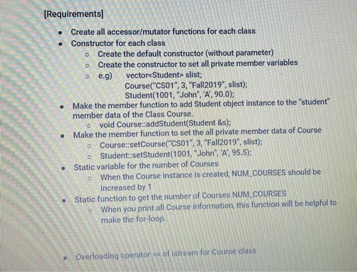 Solved [1] Create a class Course and Aggregated Class | Chegg.com