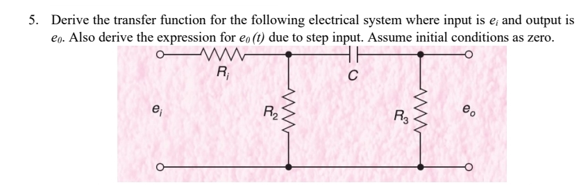 Derive the transfer function for the following | Chegg.com