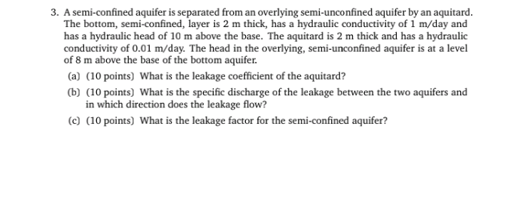 Solved 1. The table below lists water level measurements | Chegg.com