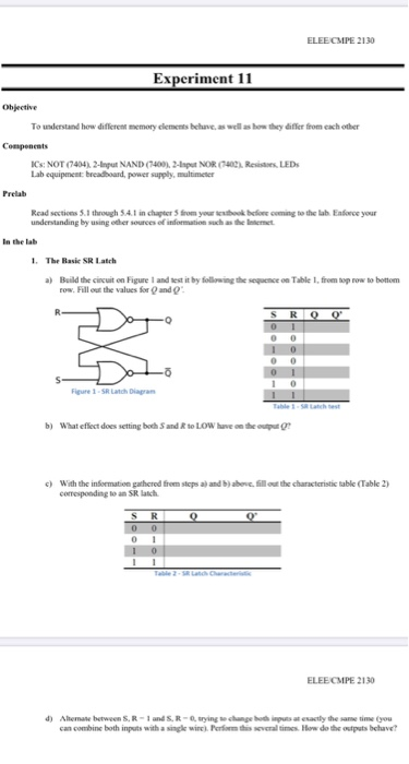 Solved Eleecmipe 2130 Experiment 11 Objective To Understand