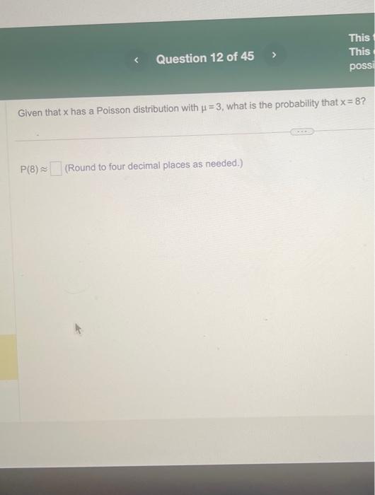 Solved Given that x has a Poisson distribution with μ=3, | Chegg.com
