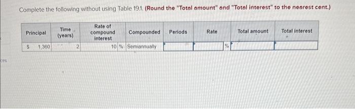 Solved Complete the following without using Table 19.1. | Chegg.com