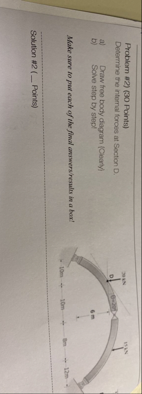 Problem #2) (30 ﻿Points)Determine the internal forces | Chegg.com
