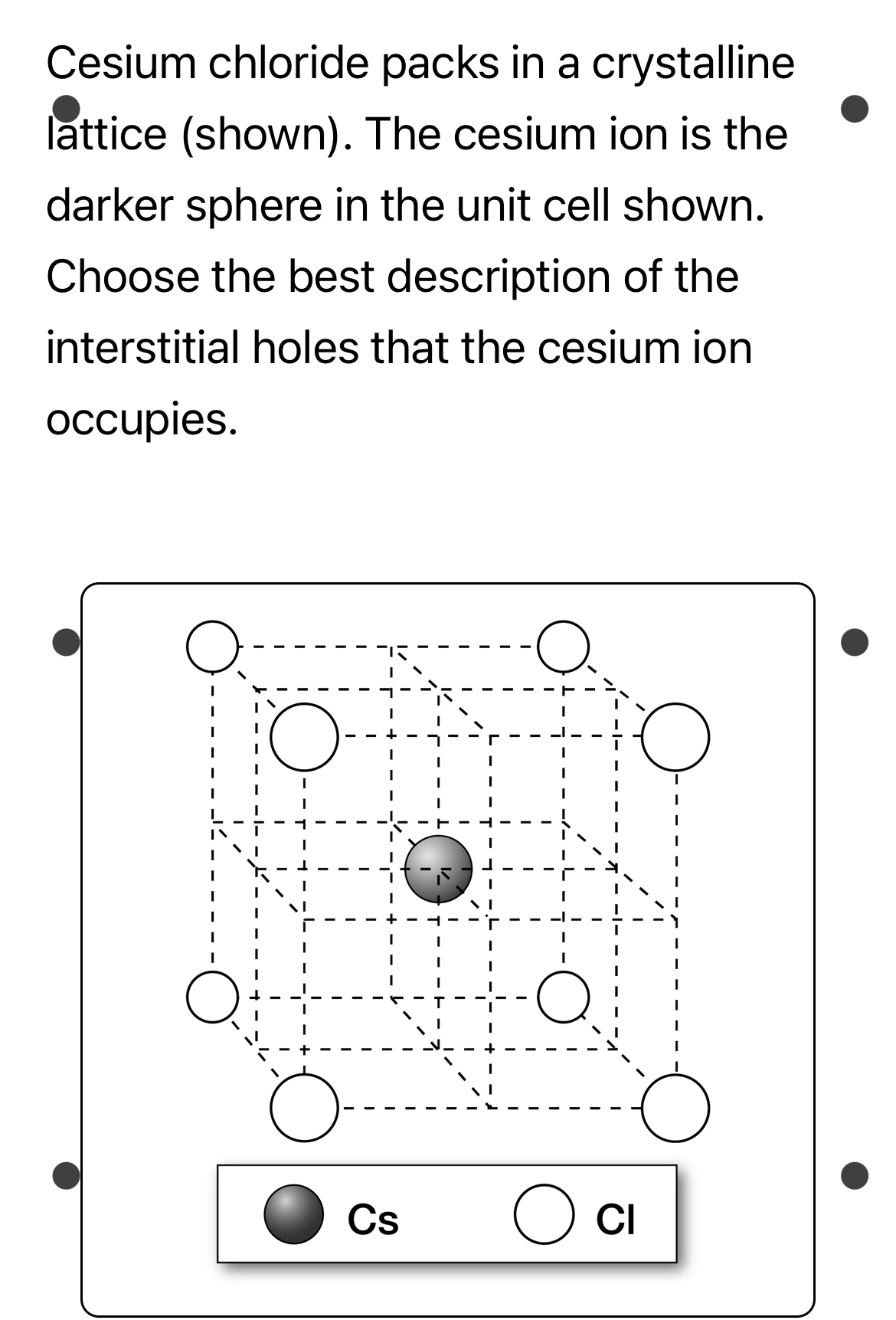 Cesium chloride packs in a crystalline lattice | Chegg.com Cesium chloride packs in a crystalline lattice | Chegg.com