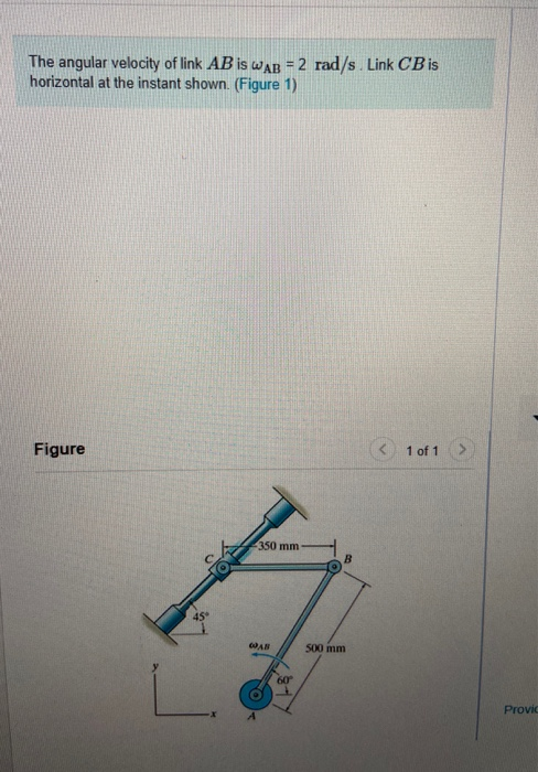 Solved The angular velocity of link AB is WAB = 2 rad/s. | Chegg.com