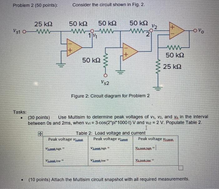 Solved Problem 2 (50 points): Consider the circuit shown in | Chegg.com