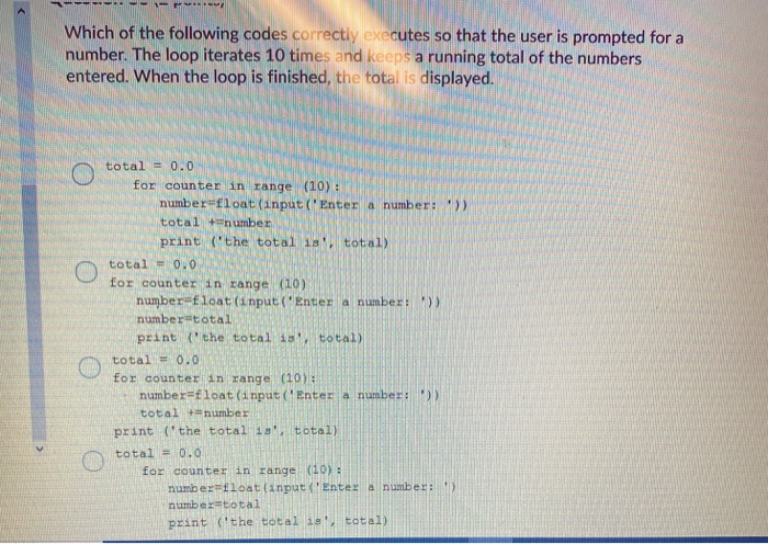Solved Which of the following codes correctly executes so | Chegg.com
