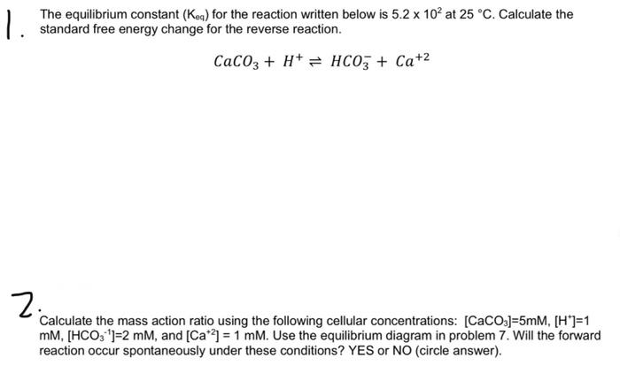 Solved The equilibrium constant (Keq) for the reaction | Chegg.com