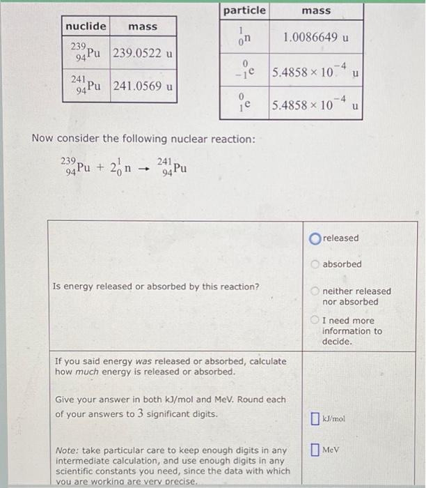Solved Now consider the following nuclear reaction: | Chegg.com
