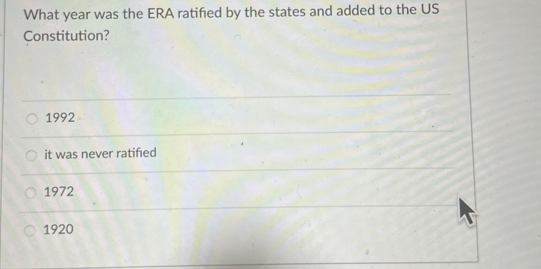 Solved What year was the ERA ratified by the states and | Chegg.com