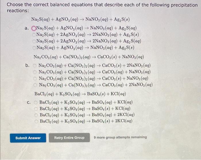 Solved Choose the correct balanced equations that describe | Chegg.com