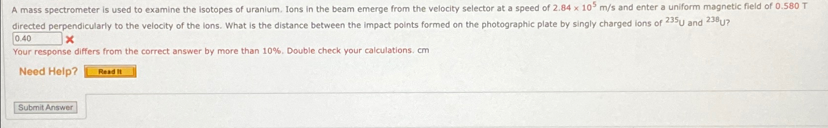 Solved A mads spectrometer is used to examine the isotopes | Chegg.com