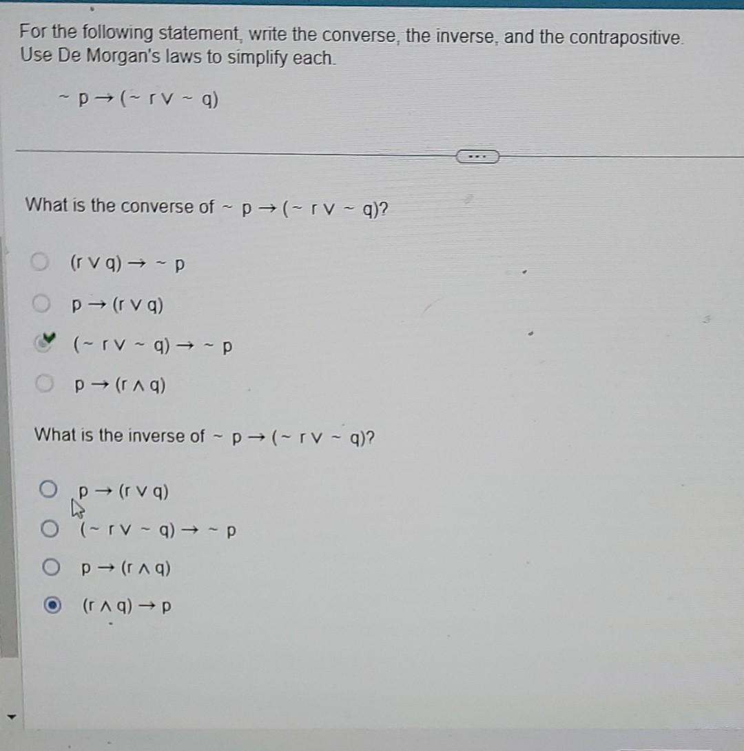 Solved For the following statement, write the converse, the | Chegg.com