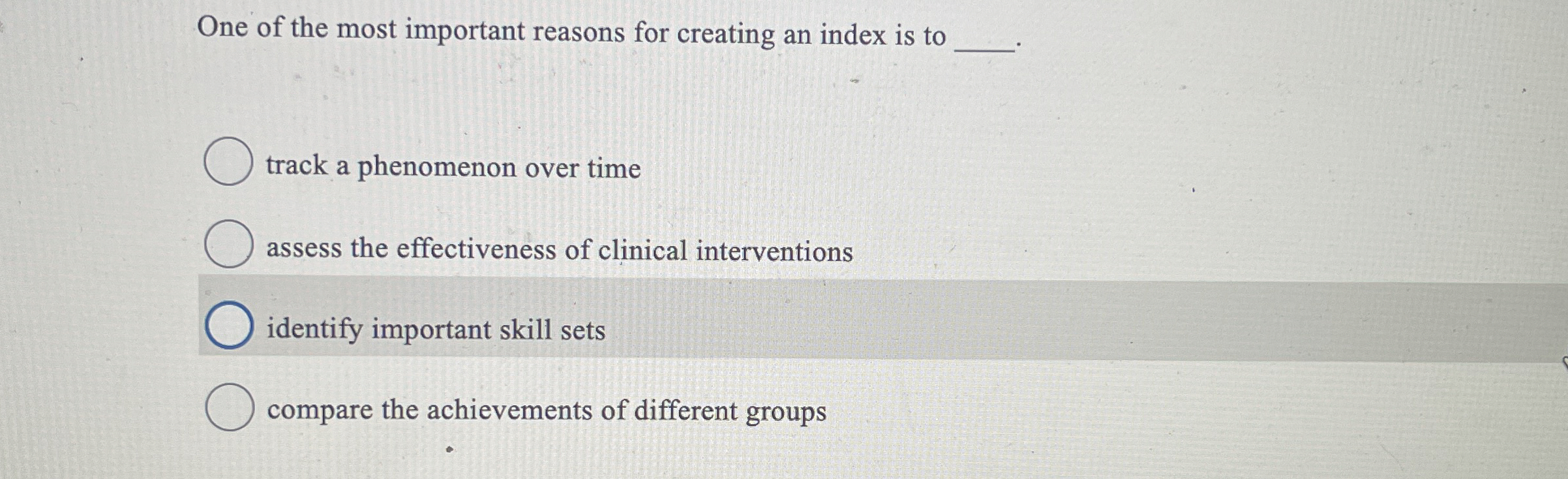 Solved One of the most important reasons for creating an | Chegg.com