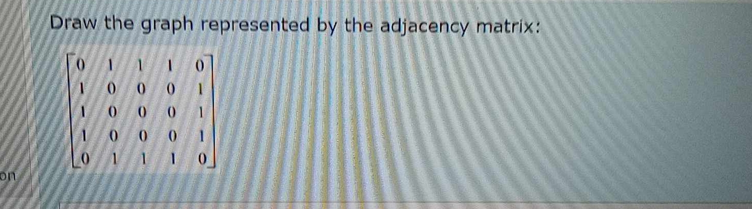 Solved Draw the graph represented by the adjacency | Chegg.com