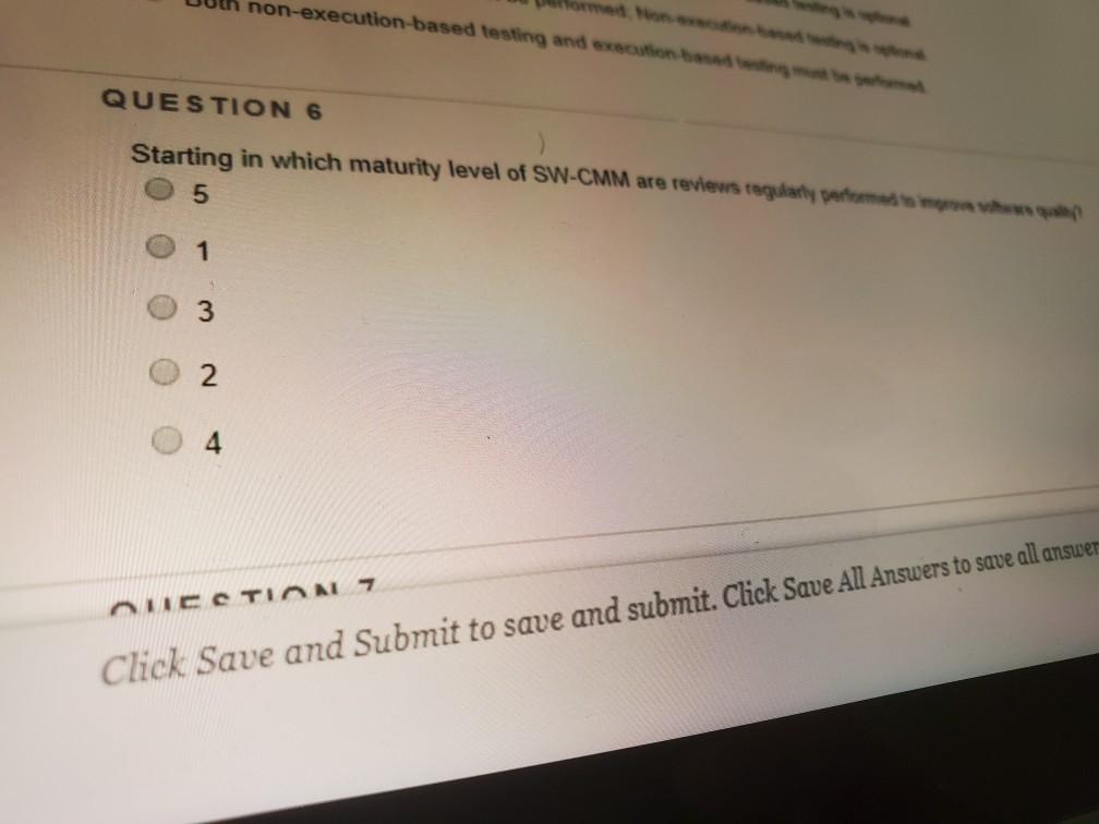 Solved non-execution-based testing and execution QUESTION 6 | Chegg.com