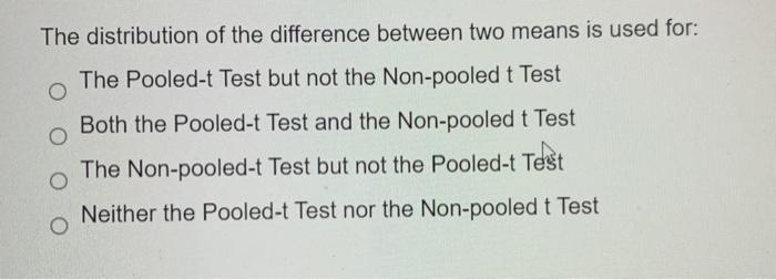 Solved The distribution of the difference between two means | Chegg.com