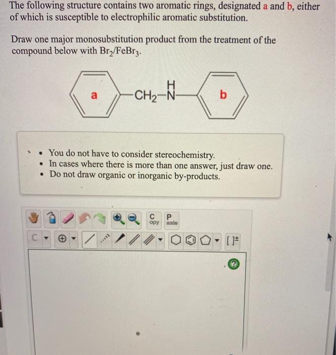 Solved The following structure contains two aromatic rings, | Chegg.com