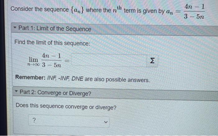 Solved Consider the sequence {an} where the nth term is | Chegg.com