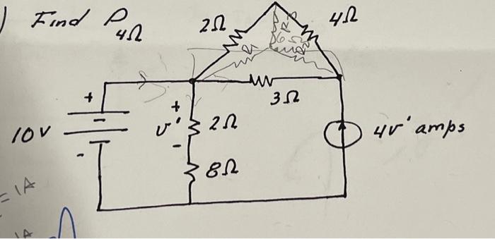 Solved find the power of the 4 ohm resistor. use classical | Chegg.com