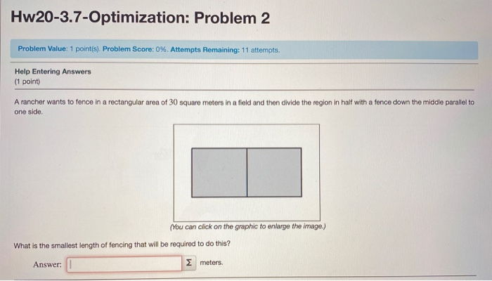 Solved Hw20-3.7-Optimization: Problem 2 Problem Value: 1 | Chegg.com