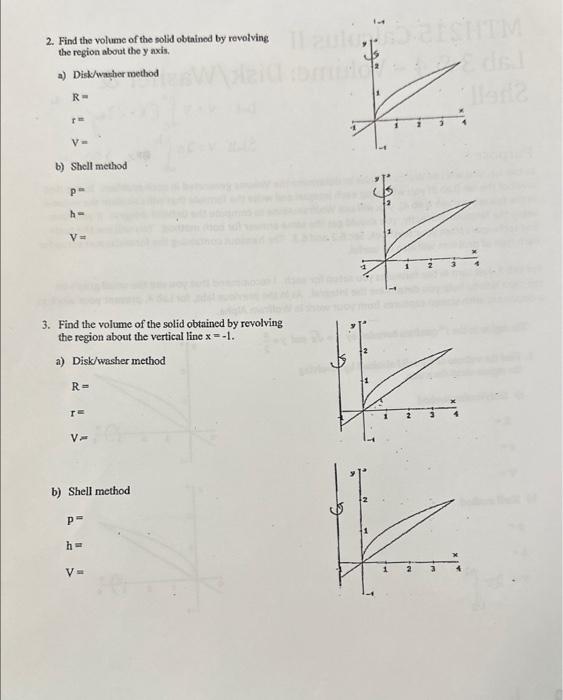 Solved 2. Find the volume of the solid obtainod by revolving | Chegg.com