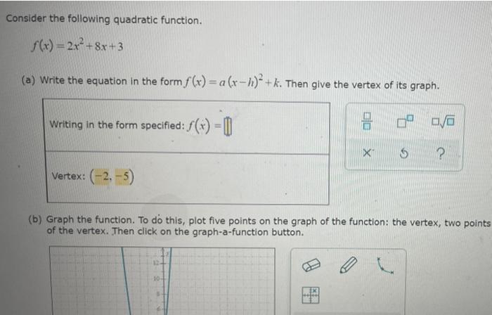 Solved Consider the following quadratic function. $(x) = 2x2 | Chegg.com