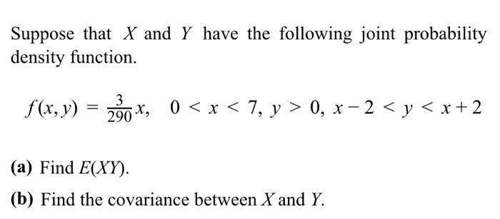 Solved Suppose that X and Y have the following joint | Chegg.com
