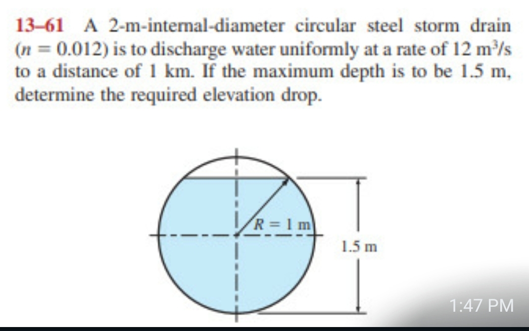 Solved 13-61 ﻿A 2-m-internal-diameter circular steel storm | Chegg.com
