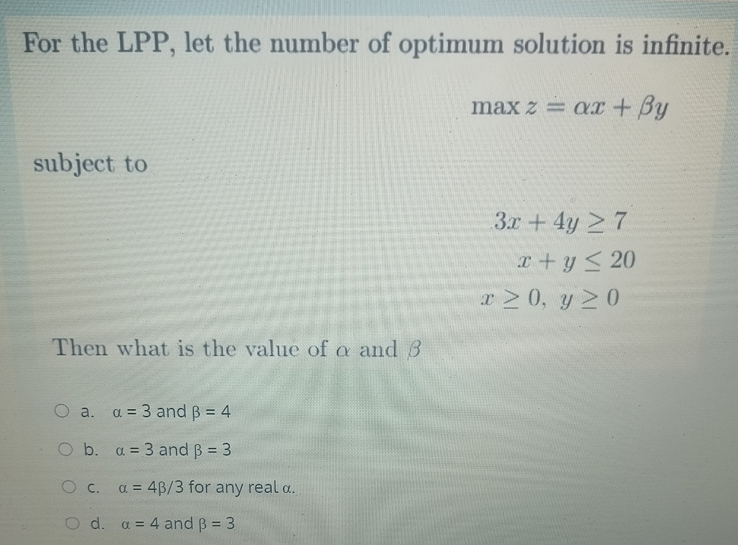 Solved For the LPP, ﻿let the number of optimum solution is | Chegg.com