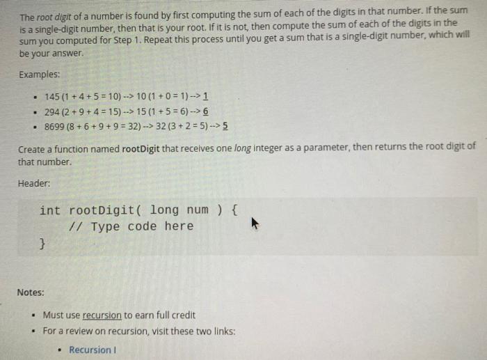 Solved The Root Digit Of A Number Is Found By First 4949