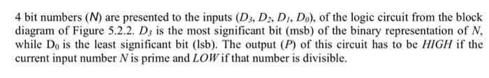 Solved 4 bit numbers (N) are presented to the inputs | Chegg.com