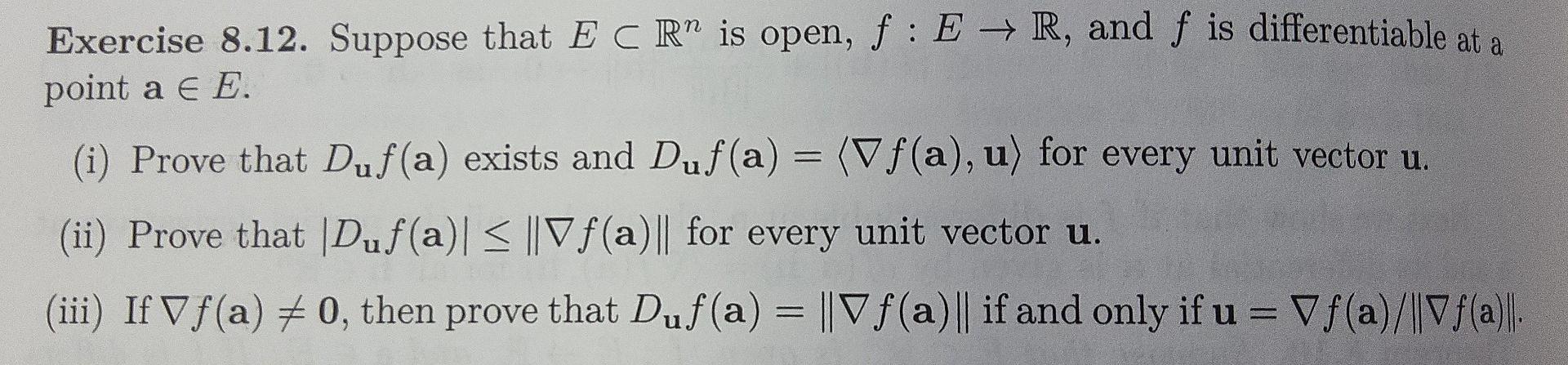 Solved Exercise 8.12. Suppose that E⊂Rn is open, f:E→R, and | Chegg.com