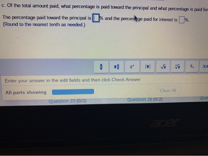 Solved c. Of the total amount paid, what percentage is paid | Chegg.com