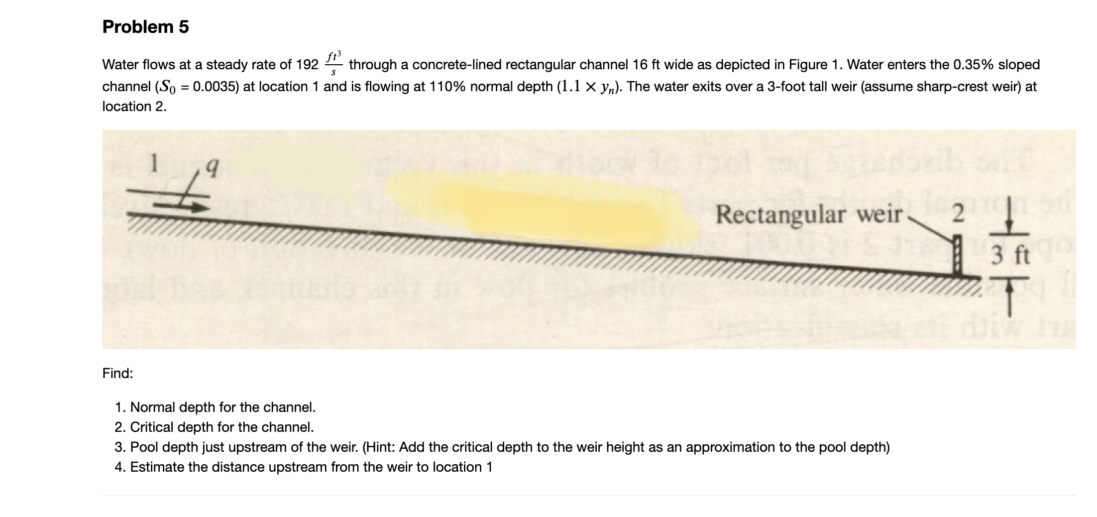 Solved Find:Normal depth for the channel.Critical depth for | Chegg.com