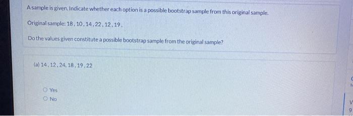 Solved A sample is given. Indicate whether each option is a | Chegg.com
