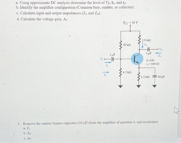 a. Using approximate DC analysis determine the level | Chegg.com