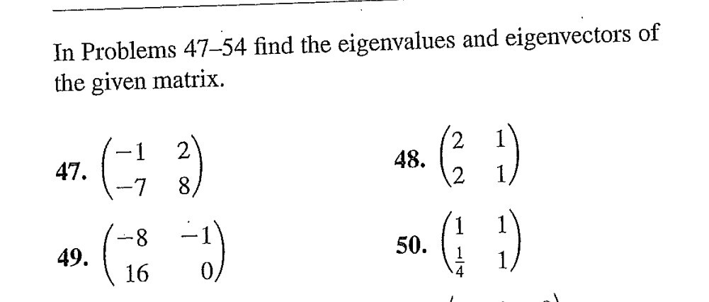 Solved 49 please. (show that there is a repeated eigenvalue, | Chegg.com