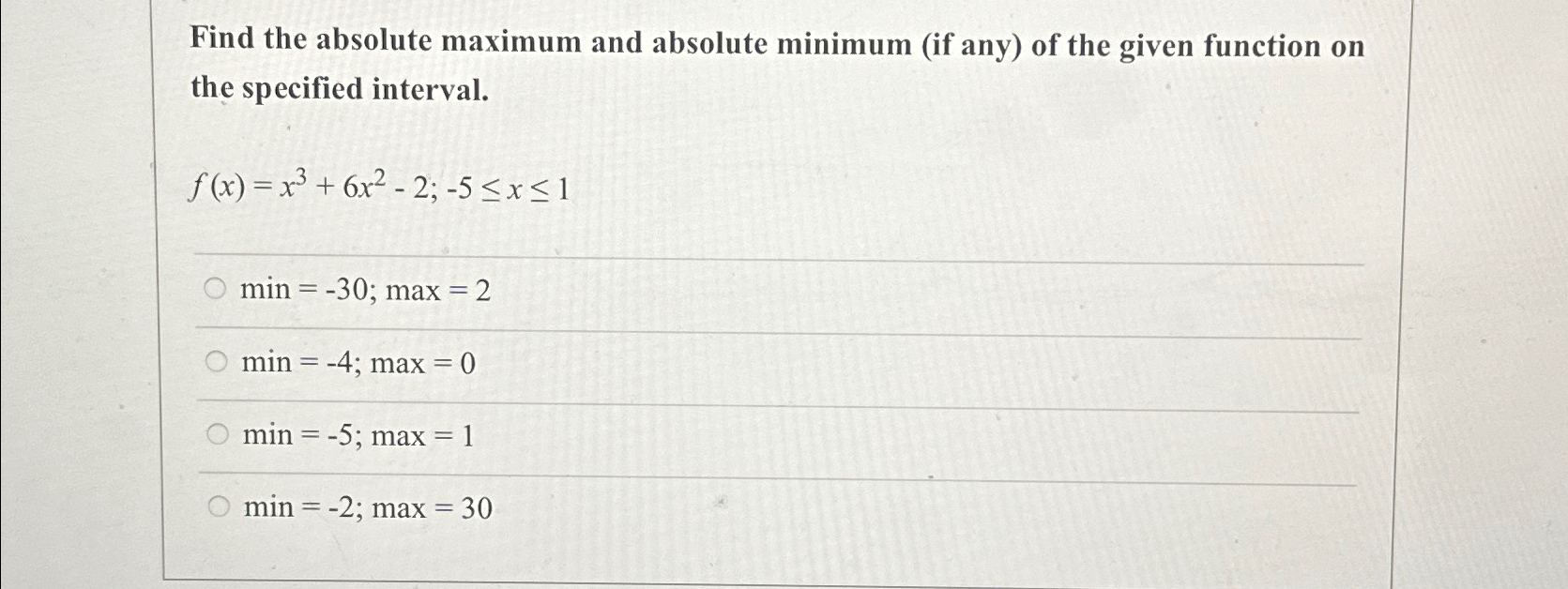 Find the absolute maximum and absolute minimum (if | Chegg.com