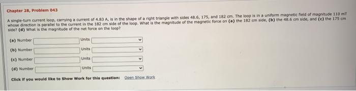 Solved Chapter 28, Problem 043 A single-turn current loop, | Chegg.com