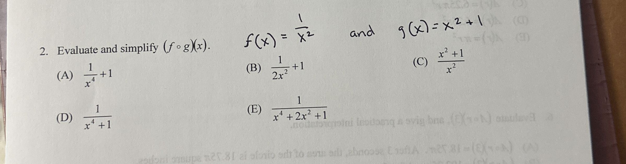 Solved Evaluate and simplify (f@g)(x).f(x)=1x2 ﻿and | Chegg.com